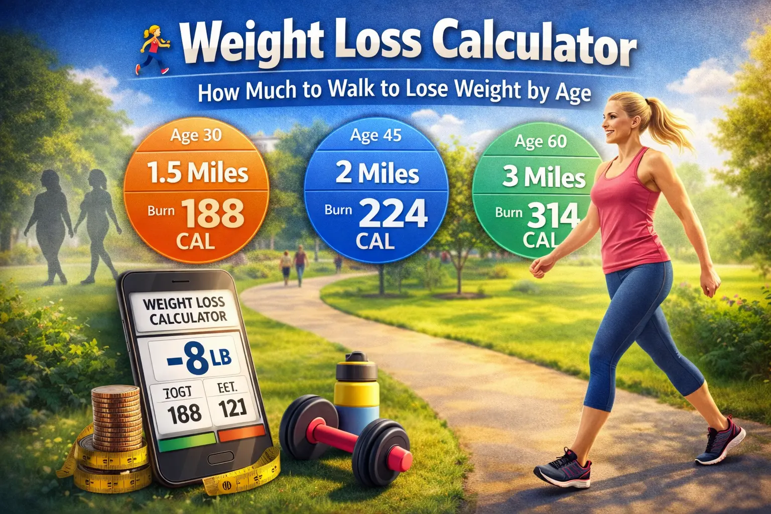 Weight Loss Calculator 2026 | How Much to Walk to Lose Weight by Age